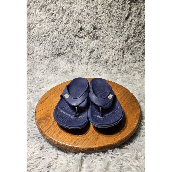 CROCS | Shoes | Crocs Comfort Unisex Navy Blue Flip Flops Thongs ...